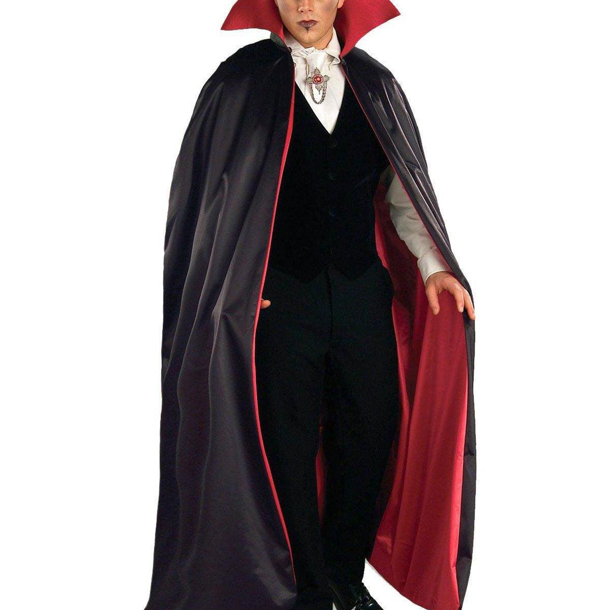 Reversible Deluxe Lined Vampire Cape (Red/Black) — Costume Super Center