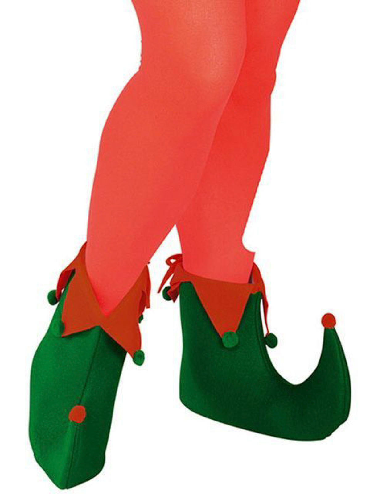 Adult Red and Green Elf Shoes — Costume Super Center