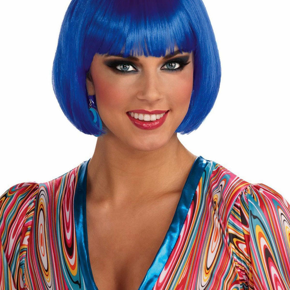 Women's Blue Bob Wig — Costume Super Center