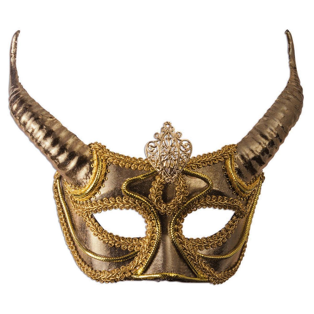 Gold Mask with Horns — Costume Super Center