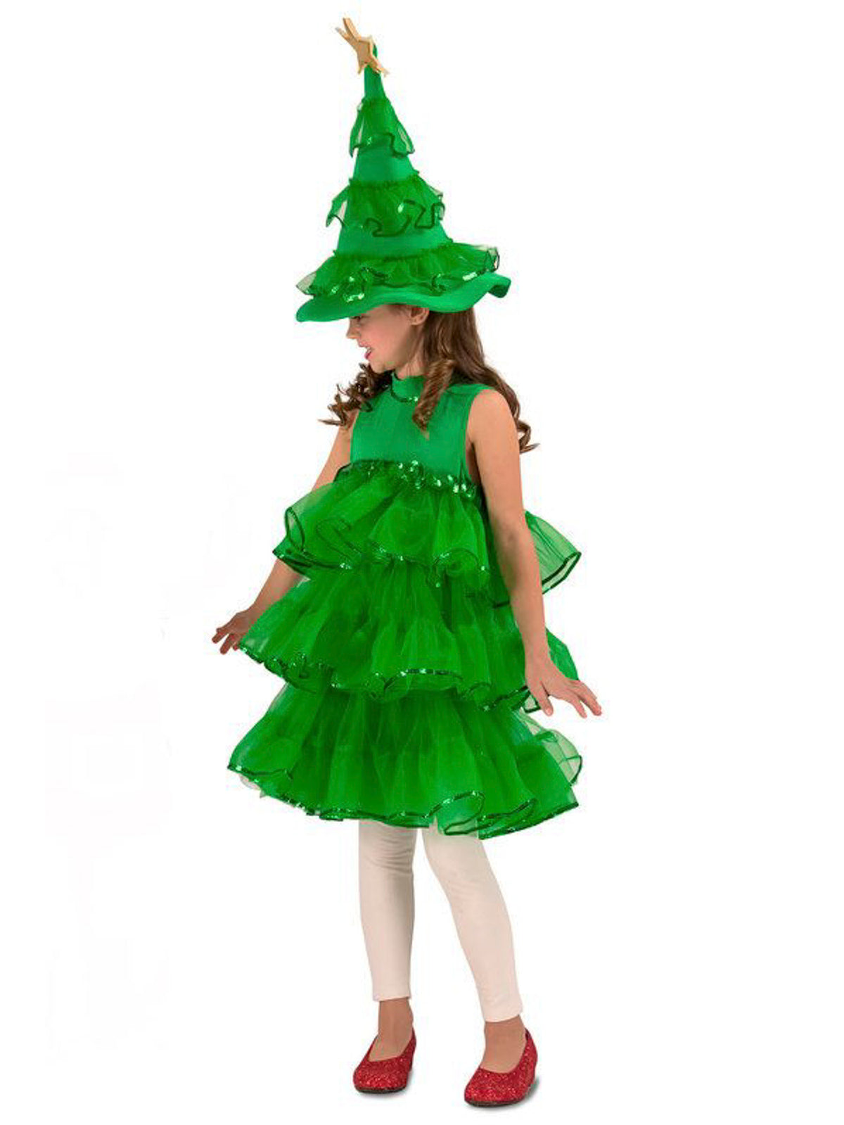 Glittery Christmas Tree Girl Costume — Costume Super Center