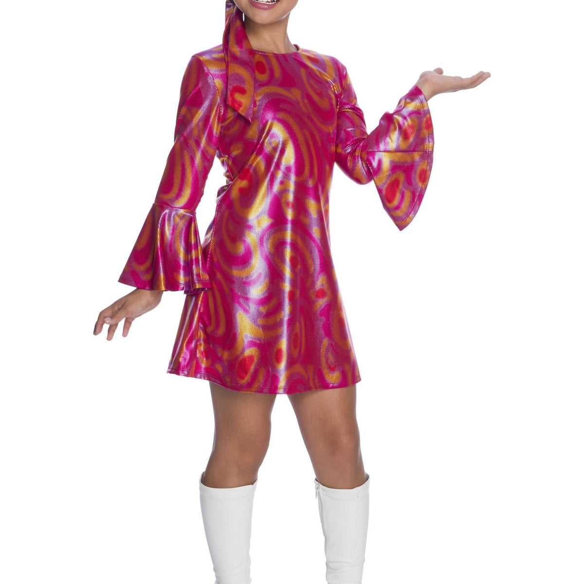 Fuchsia Swirl Disco Diva Costume for Girls — Costume Super Center