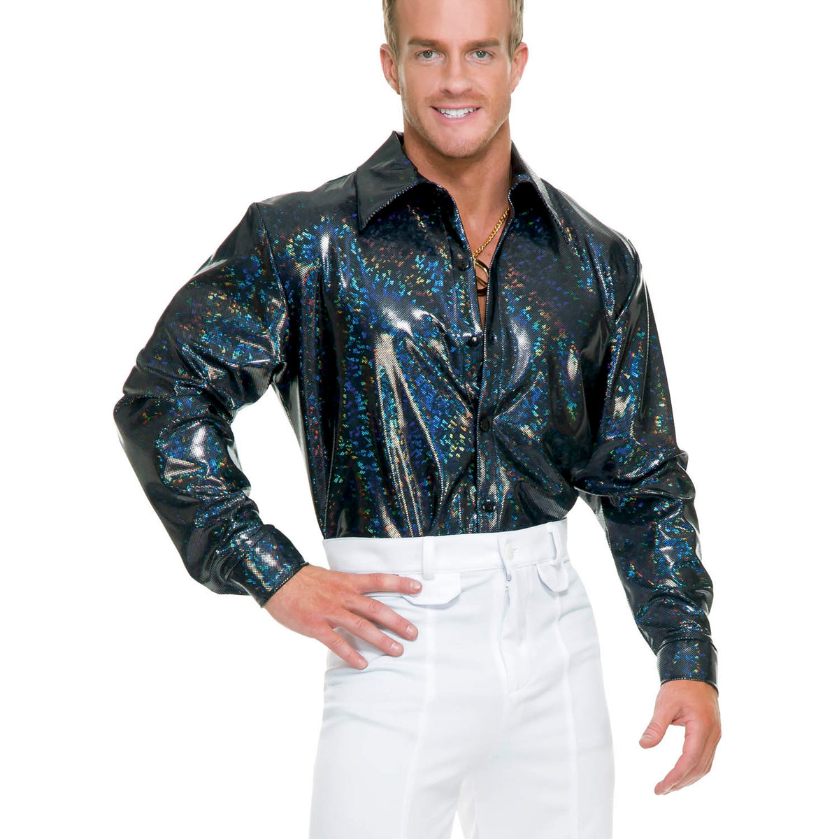 Men's Metallic Disco Shirt — Costume Super Center