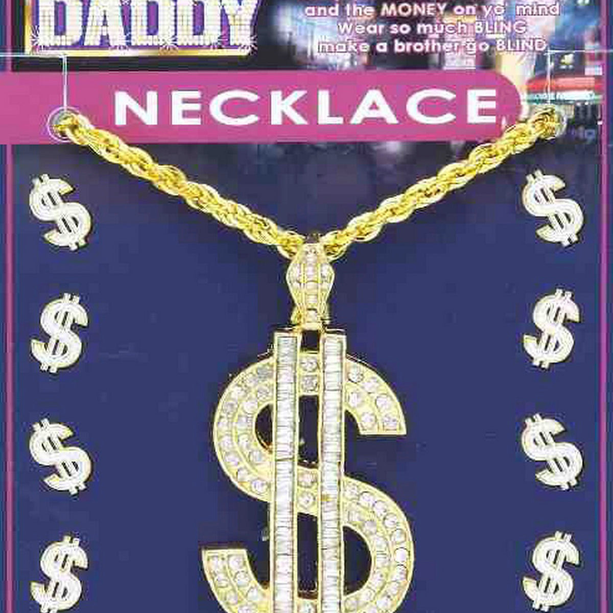 Big Daddy Dollar Sign Necklace Accessory — Costume Super Center