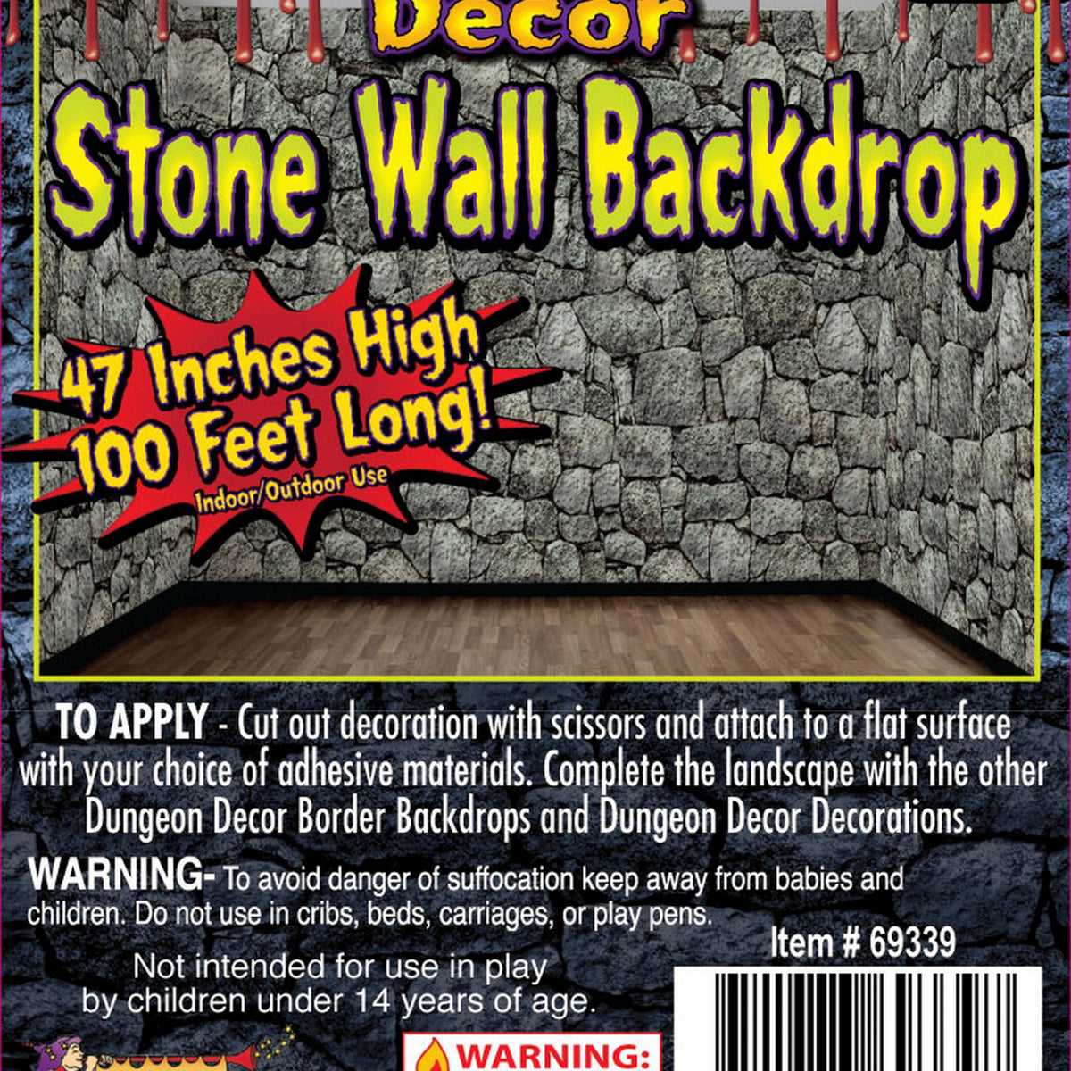 Scary Stone Wall Backdrop — Costume Super Center