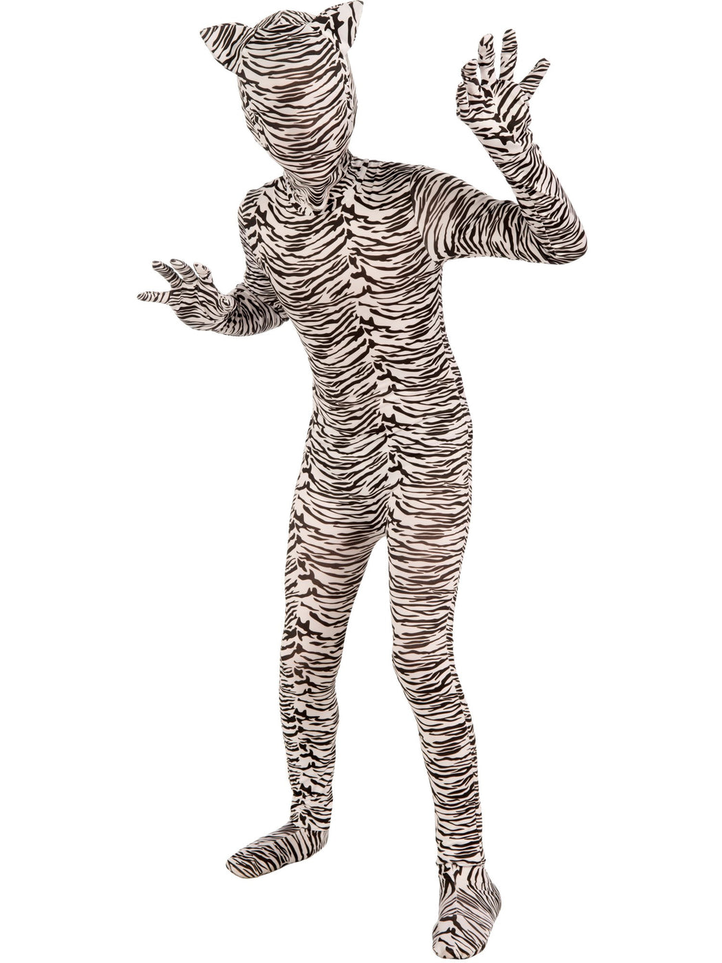 Girls' I'M Invisible White Tiger Costume — Costume Super Center