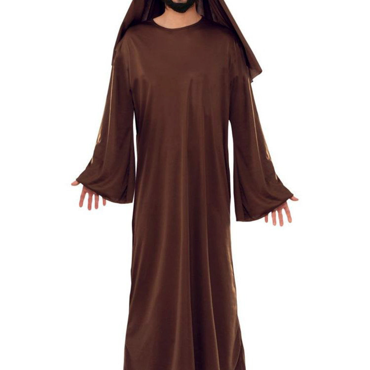 Mens Brown Biblical Robe with Headdress Costume — Costume Super Center