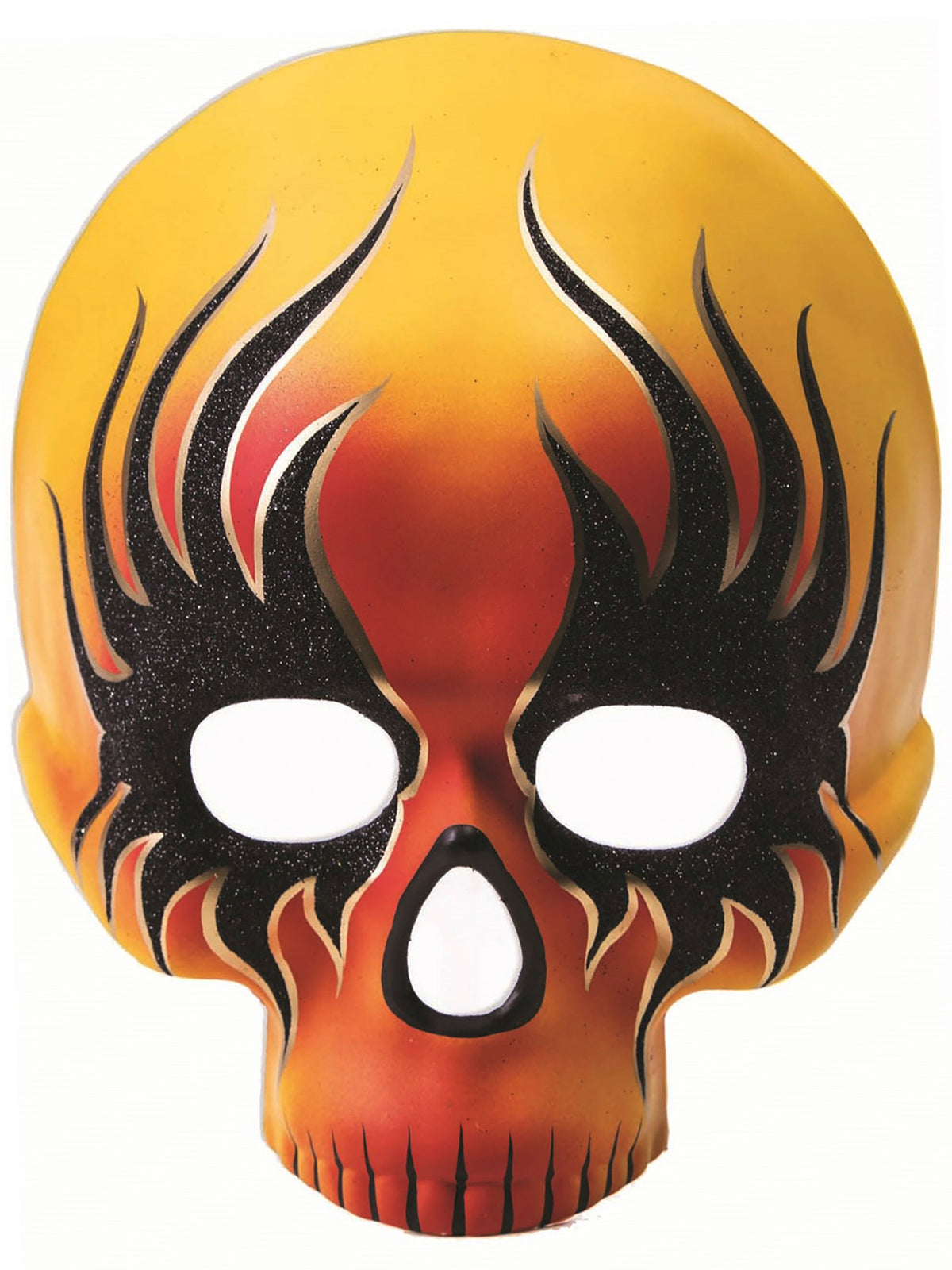 Adult Orange Flame Skull Mask — Costume Super Center
