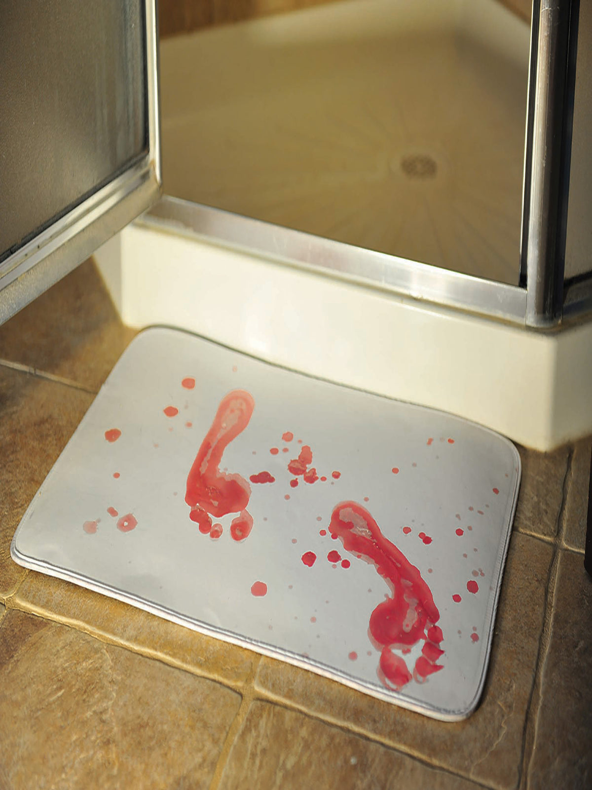 23-inch Bloody Footprint Door Mat — Costume Super Center