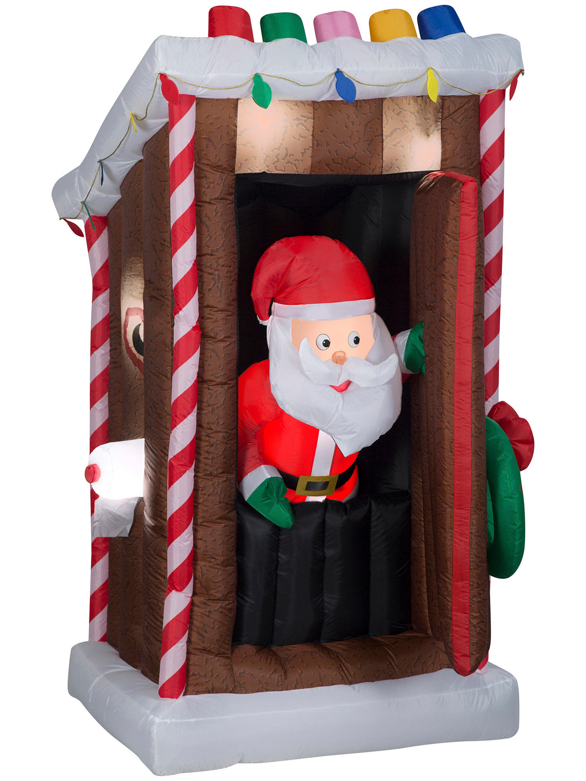 6 Ft. Airblown Inflatable Christmas Santa's Outhouse — Costume Super Center