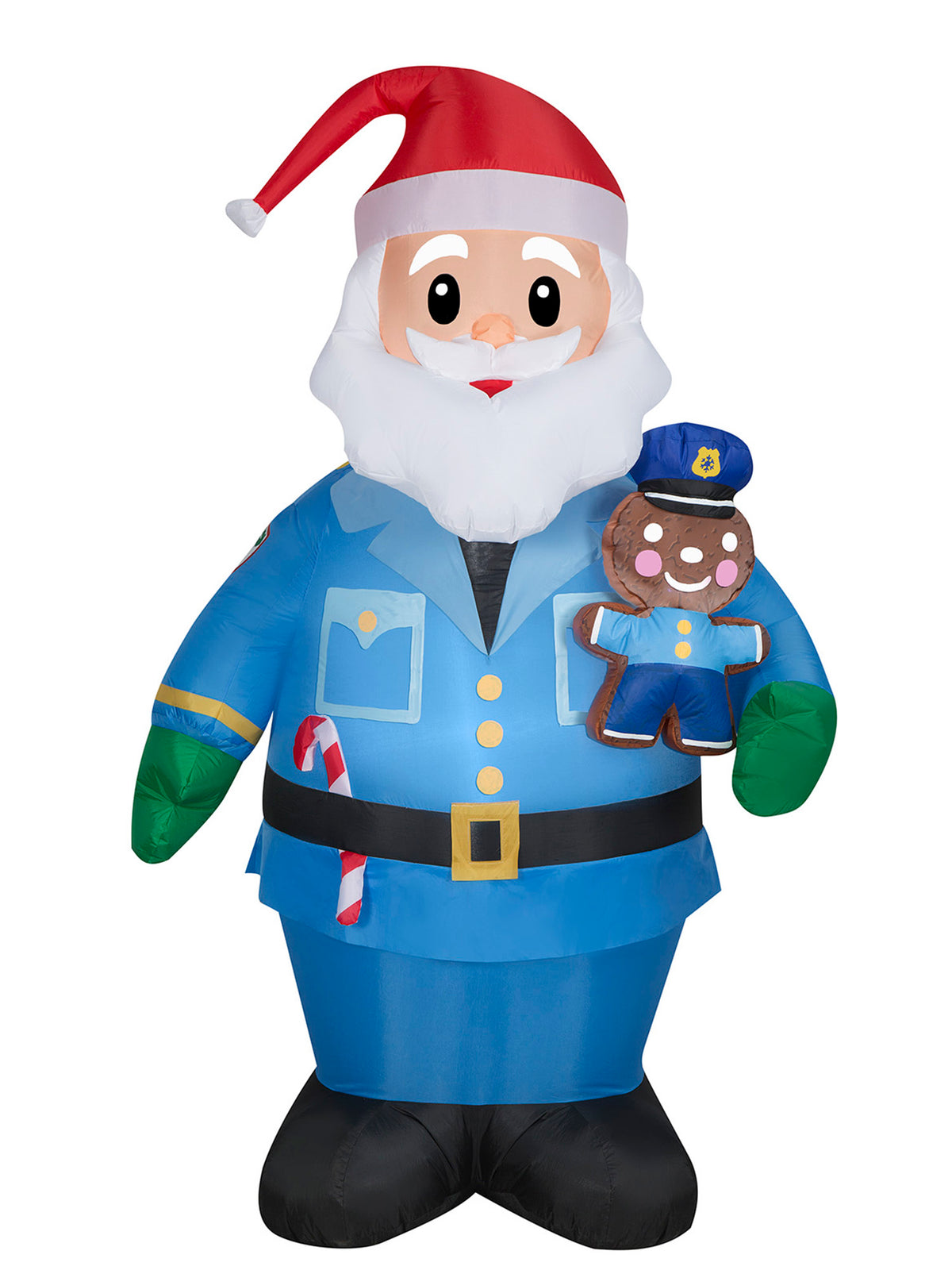7 Foot Police Officer Santa Light Up Christmas Inflatable Lawn Decorat ...