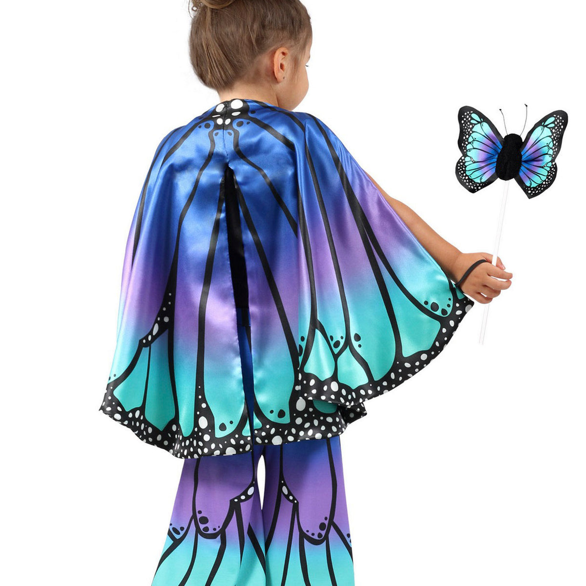 Girl's Blue Butterfly Cape — Costume Super Center