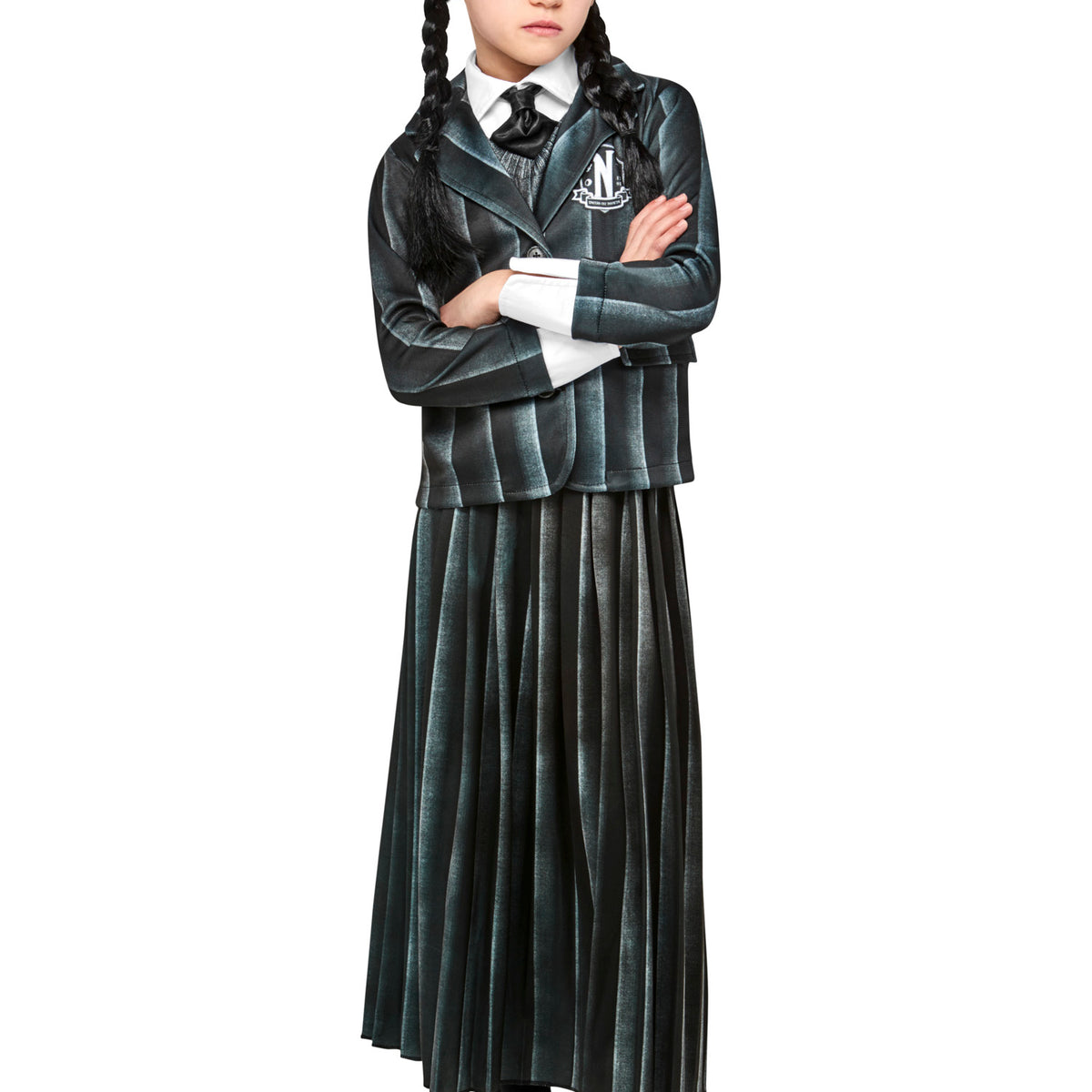 Girls' Wednesday Addams Nevermore Academy Black School Uniform Costume ...