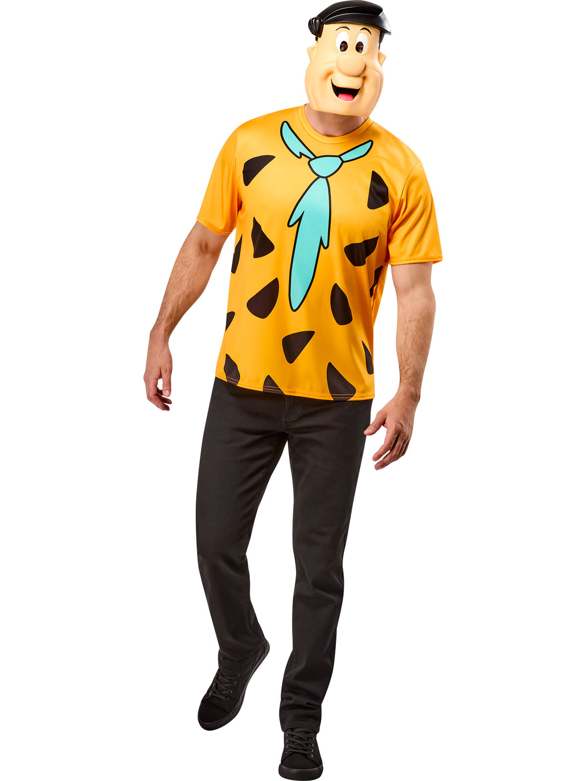 Men's The Flintstones Ben Cooper Fred Flintstone T-Shirt and Half Mask ...