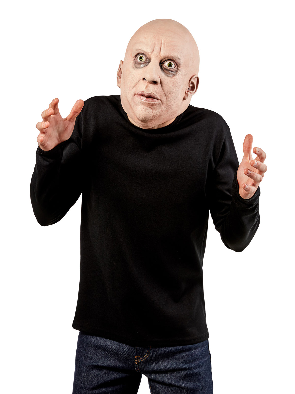 Men's The Addam's Family Uncle Fester Overhead Latex Mask - Deluxe ...