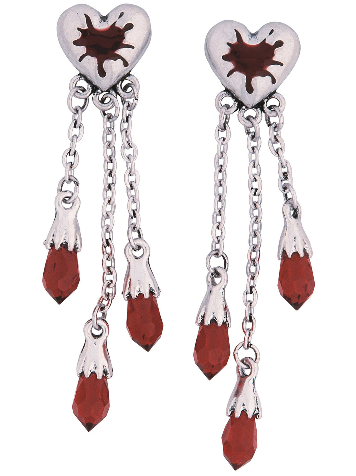 Adult Bleeding Heart Earrings Accessory — Costume Super Center