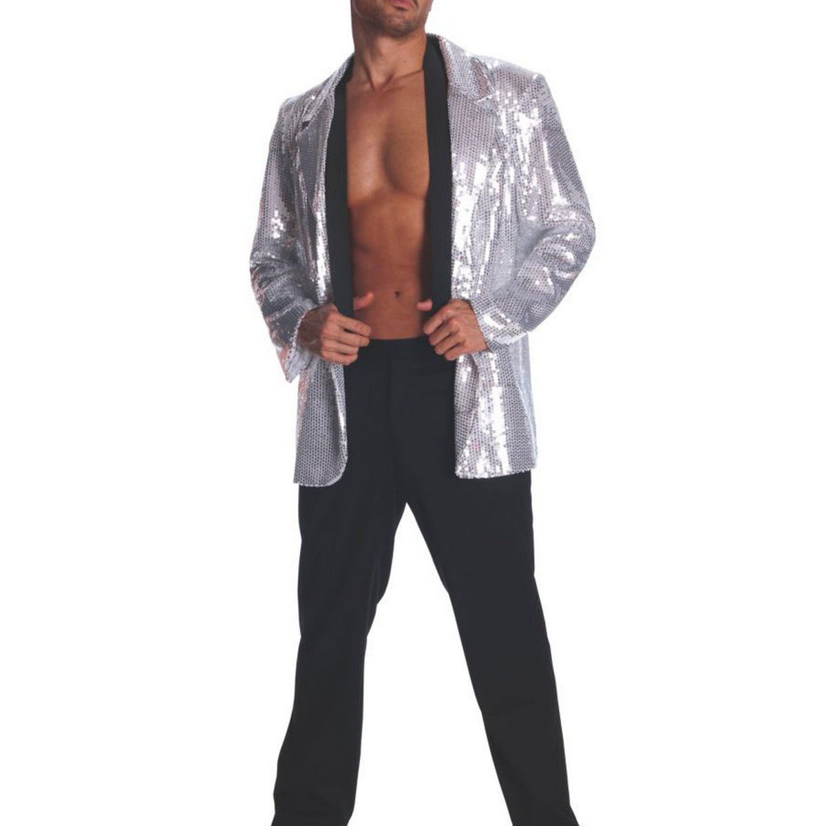 Silver Sequin Jacket for Adults — Costume Super Center